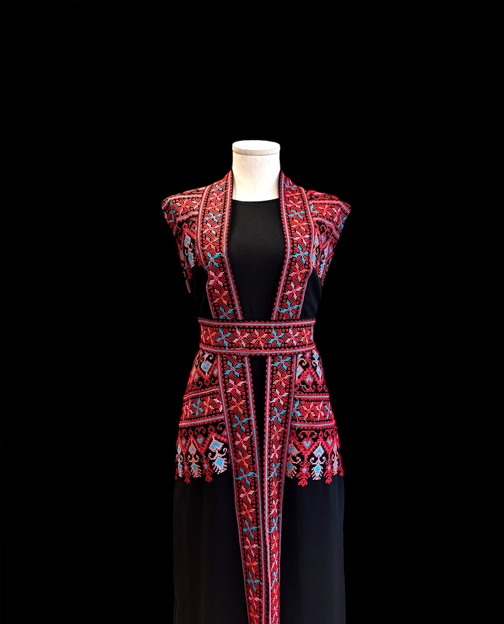 Traditional Palestinian Embroidered Sleeveless Cardigan | Made in Palestine