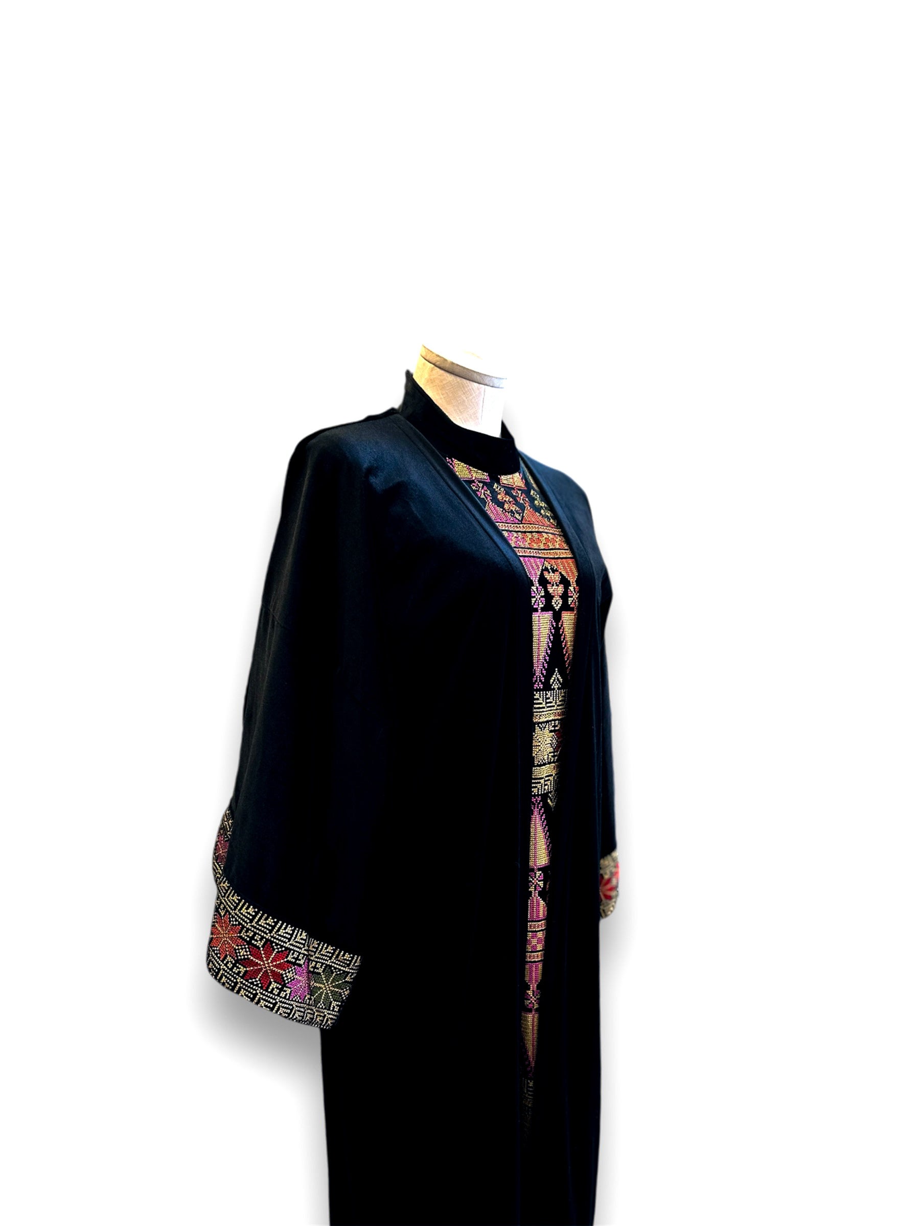Embroidered Palestinian Velvet Thoub Set | Made in Palestine