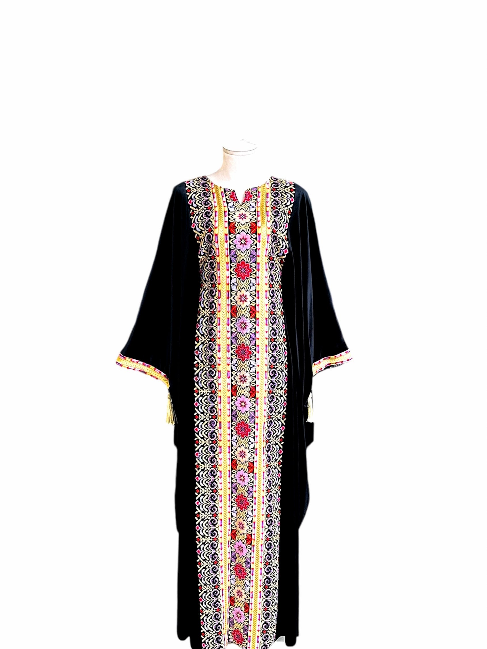 Velvet Palestinian Embroidered Oversized Thoub | Made in Palestine